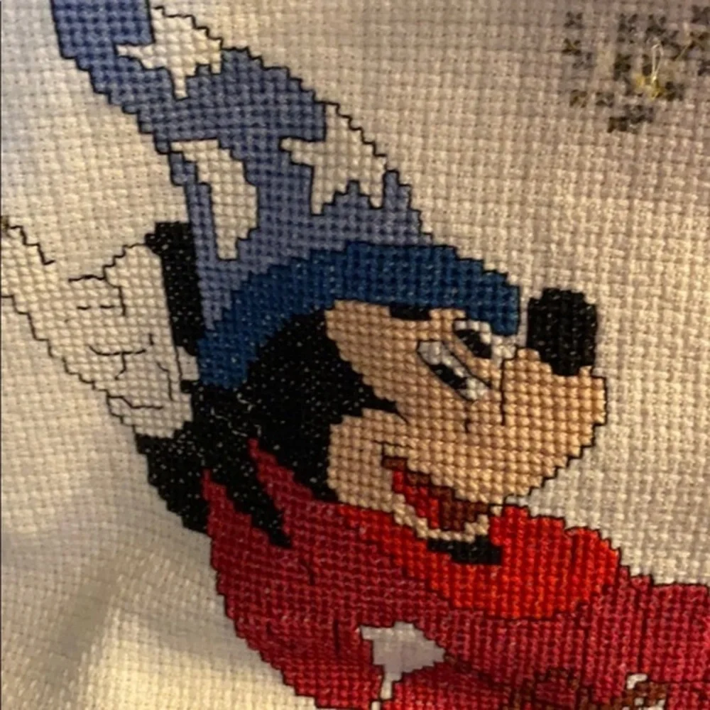 Disney | Accents | Vintage Sorcerer Mickey Mouse Fantasia Crossstitch ...